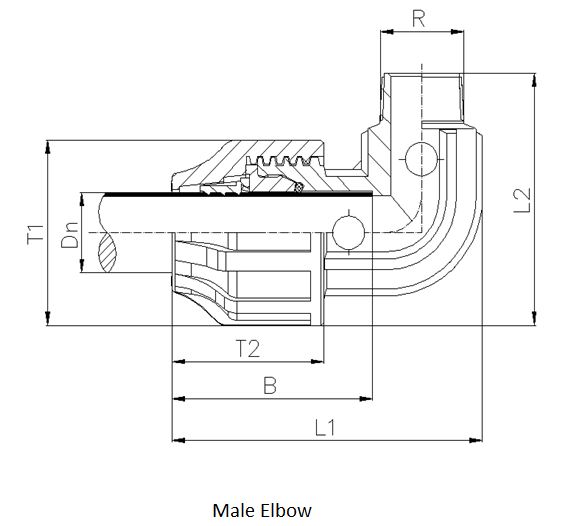 Premium Plast MDPE Male 90 Elbow for MDPE Pipe