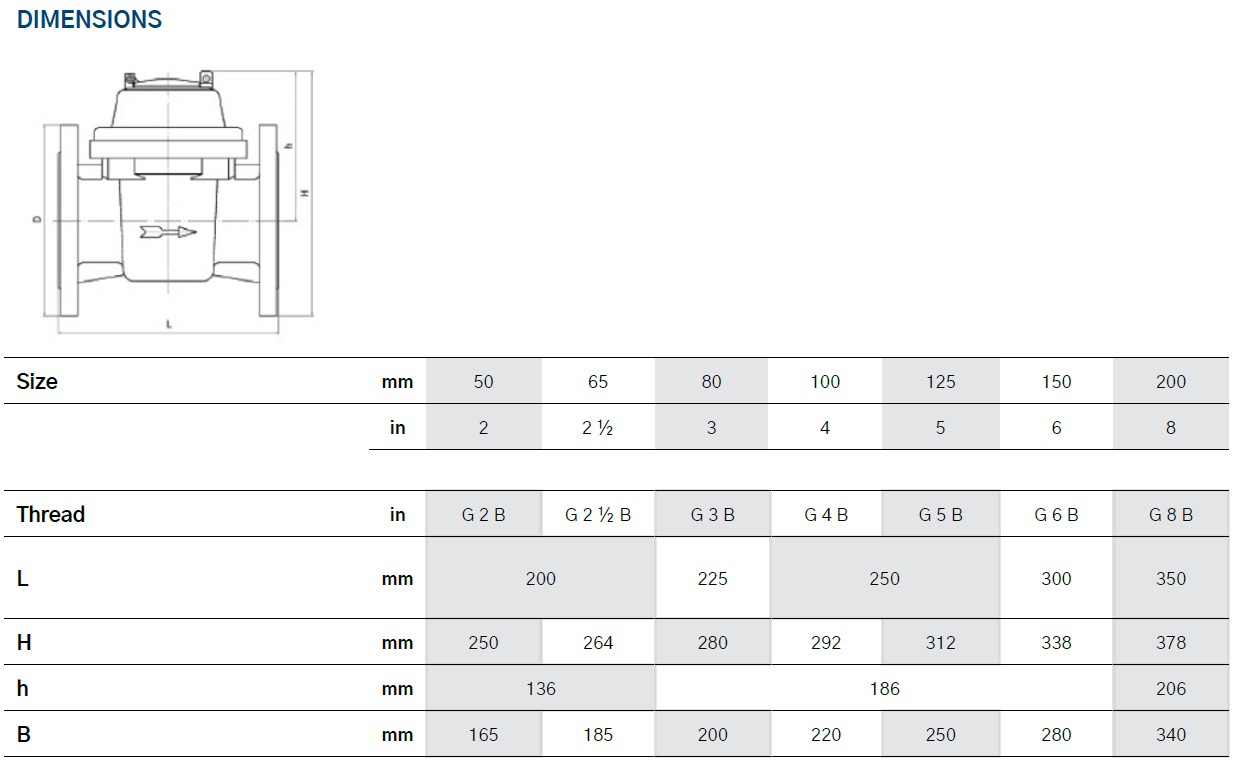Tangential Paddle Irrigation Water Meter Type WT - Geoquip