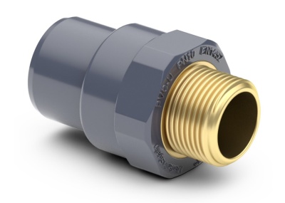 PVC Female Plain or Male Spigot x Male Brass Threaded Adapter - Hydrodif