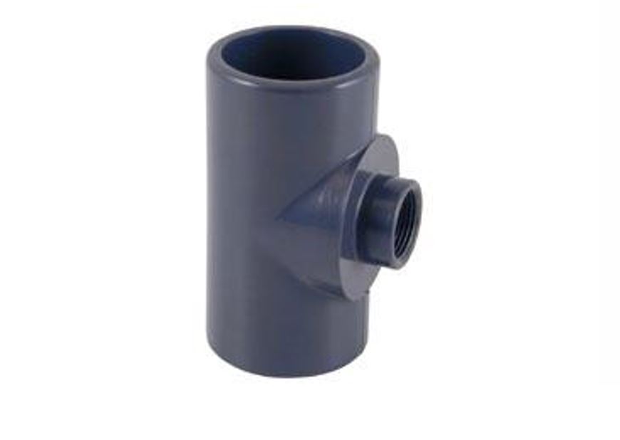 PVC 90º Reducing Tee Metric Solvent Cement/Female BSP | Geoquip