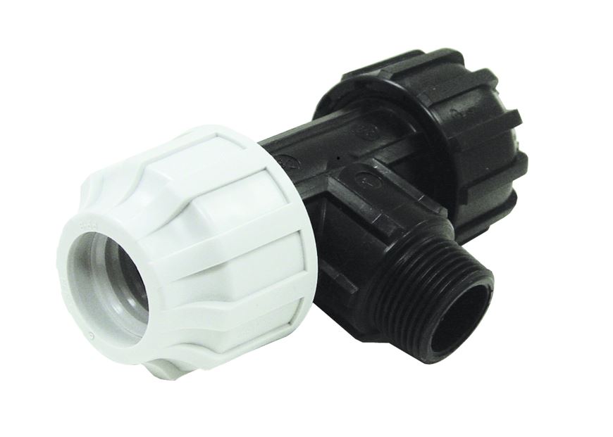 Premium Plast MDPE Universal Transition 90° Male Tees - Geoquip
