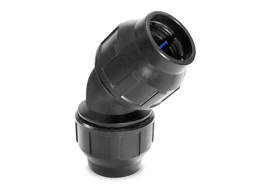 Premium Plast MDPE 45º Elbow equal outlets - Geoquip Water Solutions