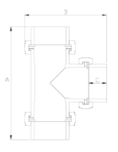 Hydrodif Netvitc System PVC 90deg TEE W/F 06N - Geoquip Water Solutions