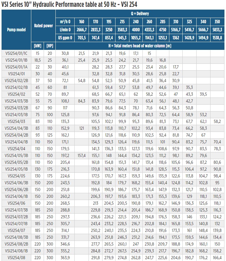 VSI254 10" Submersible Pump Etech Franklin Electric - Geoquip